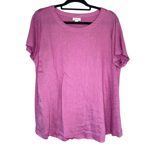 J. Jill | Tops | J Jill Love Linen Purple Blouse Large | Poshmark